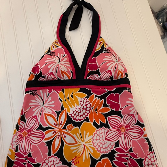 Swim | Floral Pink And Orange Tankini Top | Poshmark